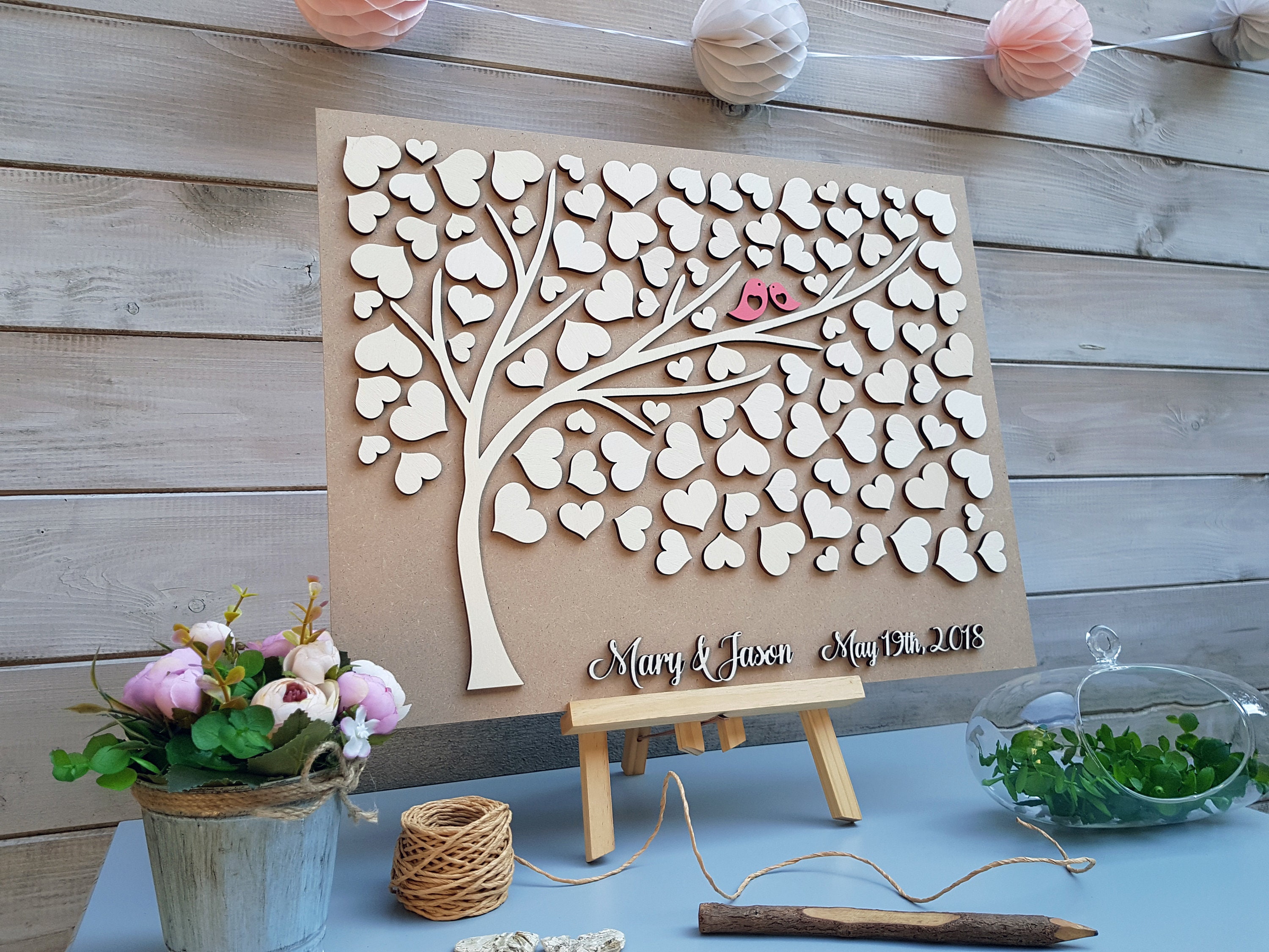 Custom Guest Book, Rustic Guestbook, 3D Guest Book, Rustic Wedding ...