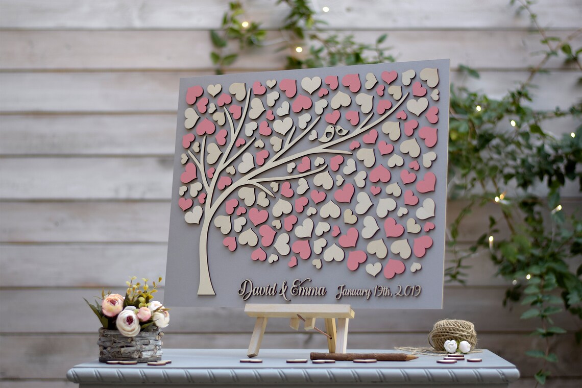 Custom guest book 3D Guest book Modern guest book Unique | Etsy