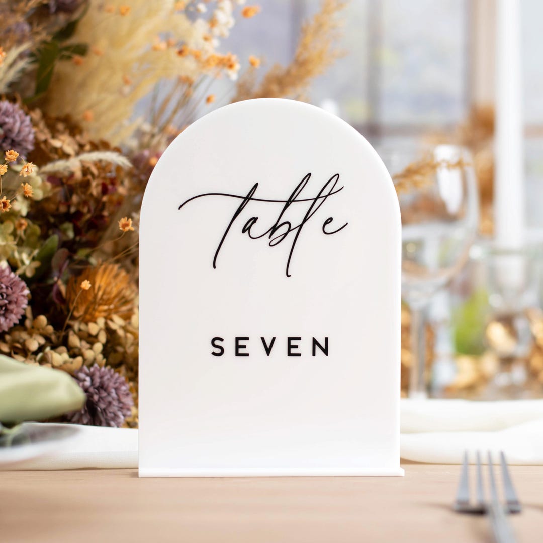 Shiny White Table Numbers - Elegant Table Numbers - Modern Acrylic ...