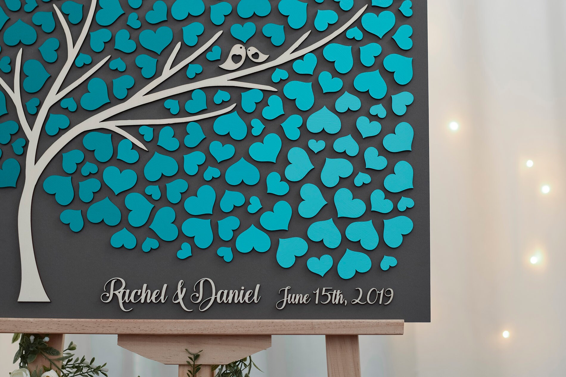 Custom Guest Book Modern Guest Book Turquoise Guestbook 3D | Etsy