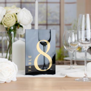 Shiny Black and Gold Table Numbers - Elegant Table Numbers - Modern ...