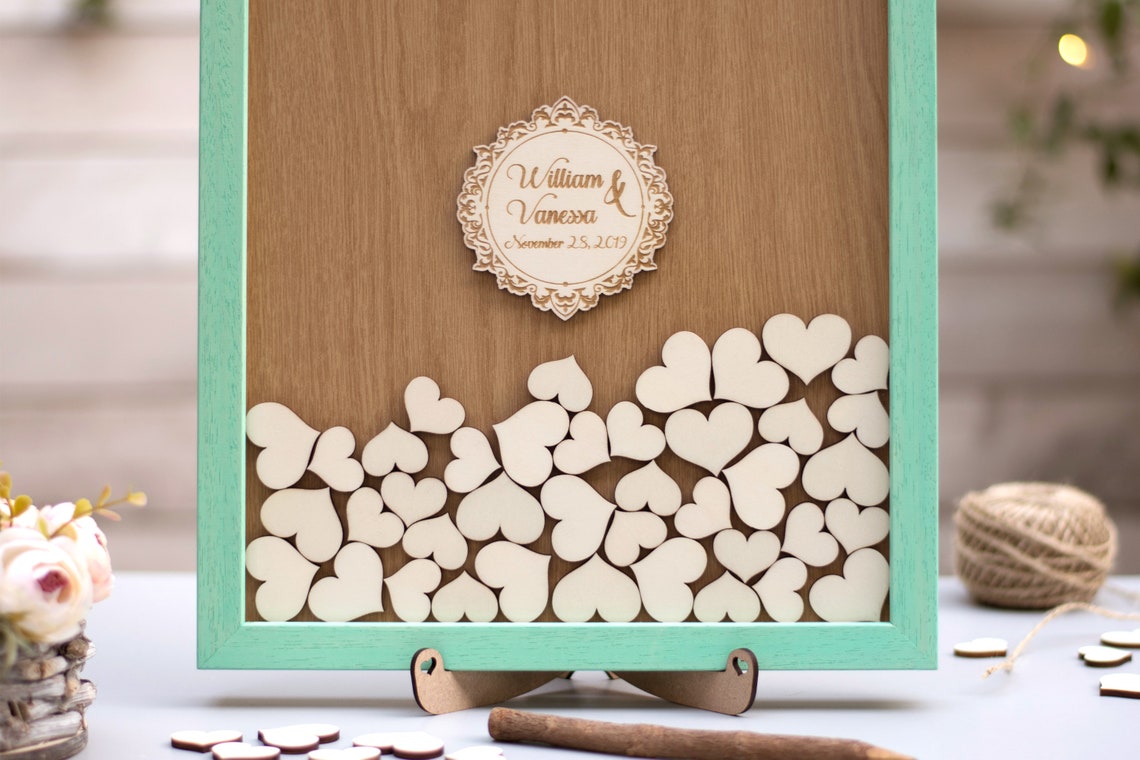 Wedding drop box Custom guestbook Wedding guest book frame | Etsy