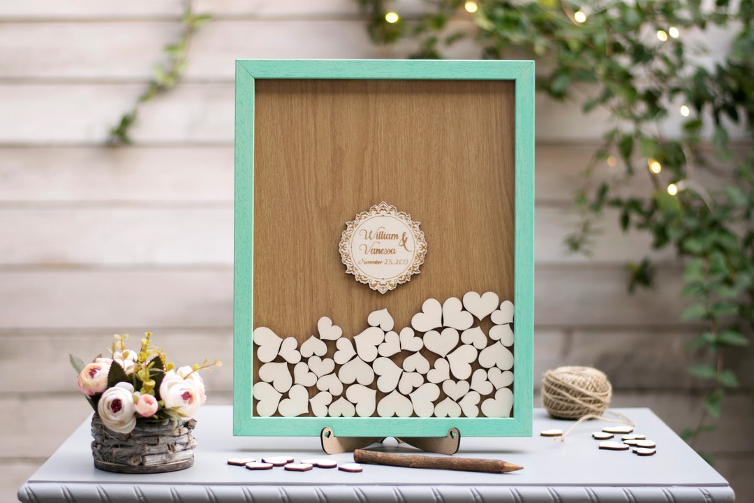 Wedding Drop Box, Custom Guestbook, Wedding Guest Book Frame, 3D Guest ...