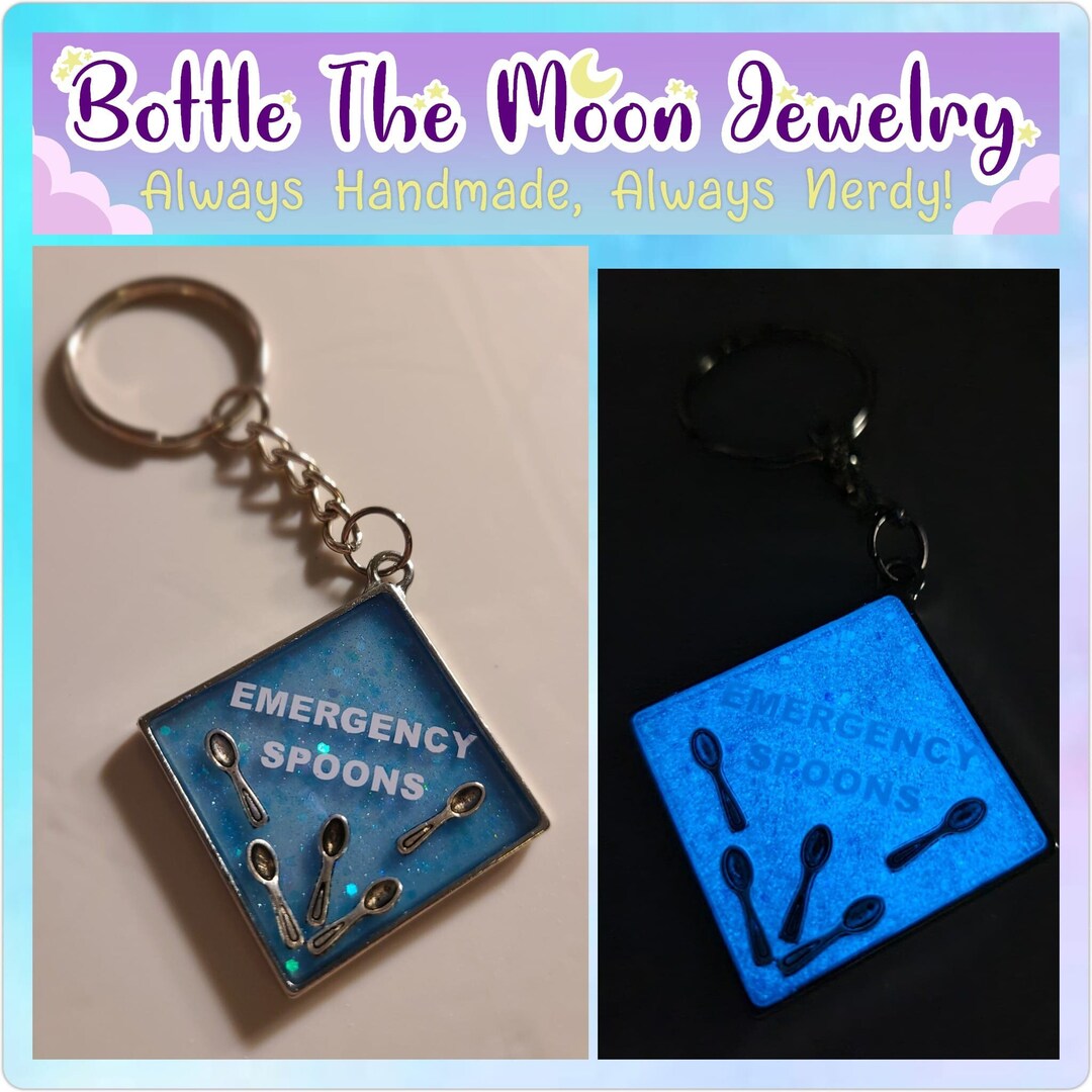 Emergency Spoons, Glow in the Dark, Handmade Pendant or Keychain - Etsy