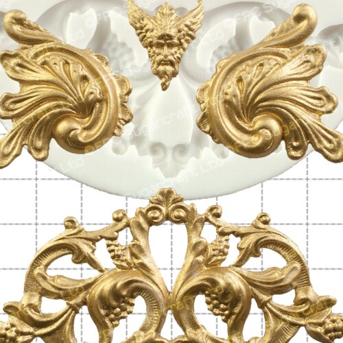 Baroque Silicone Mould mold 'baroque Scrolls' by - Etsy