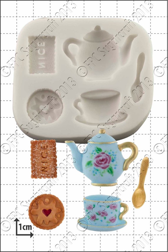 Silicone Mould mold 'tea & Biscuits' by FPC | Etsy