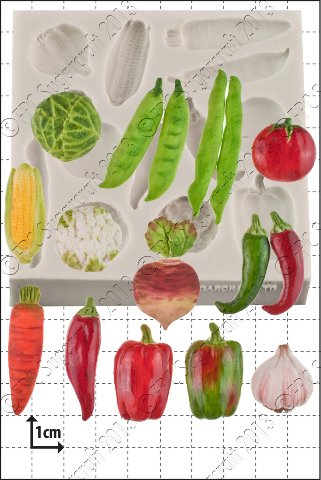 Vegetables Silicone Mould (mold) - 'vegetables' by FPC Sugarcraft ...