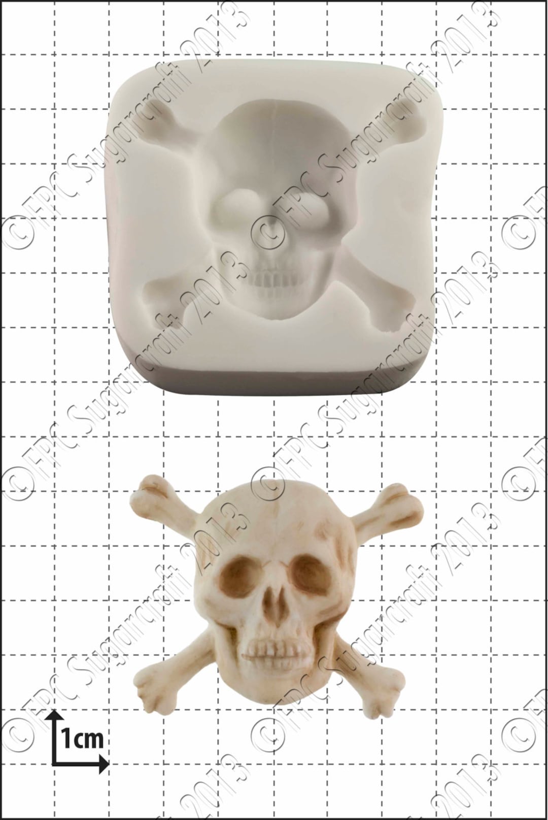 Skull Silicone Mould (mold) - 'skull & Crossbones' by FPC Sugarcraft ...
