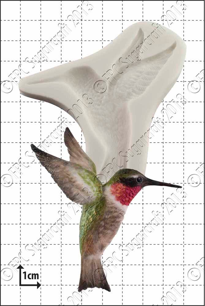Hummingbird Silicone Mould (mold) - 'hummingbird' by FPC Sugarcraft ...