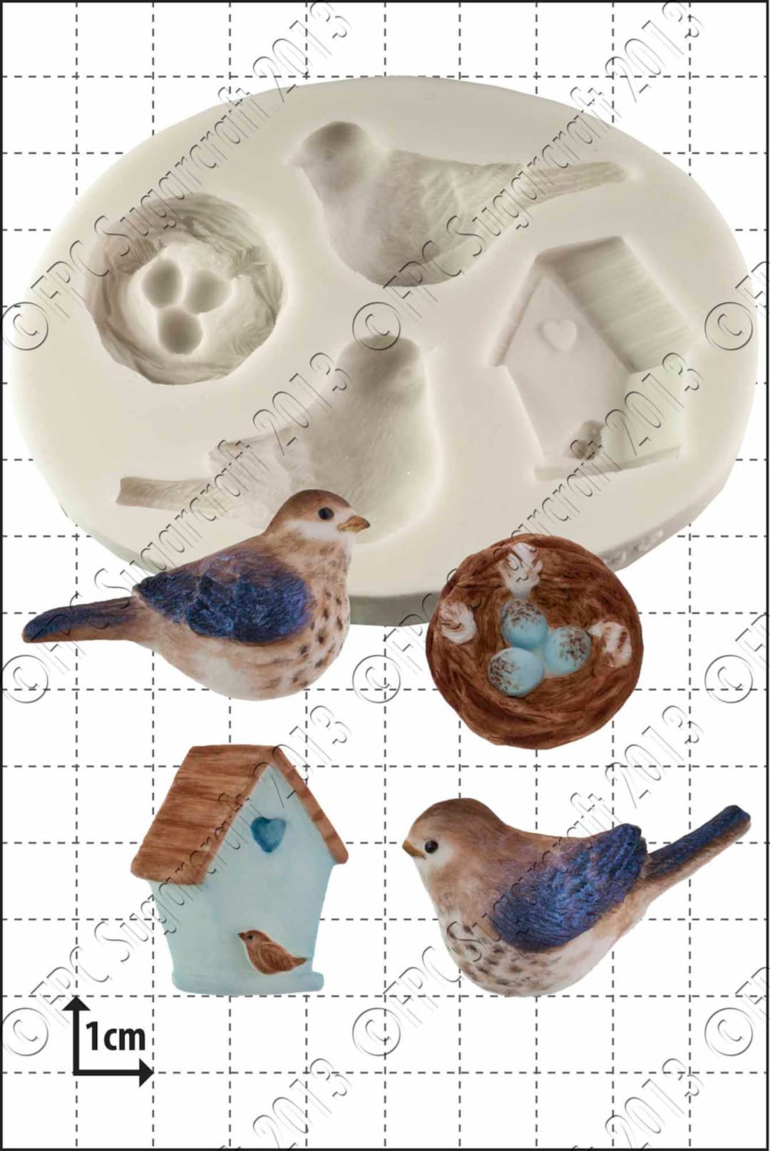 Bird Silicone Mould (mold) - 'baby Birds' by FPC Sugarcraft | Resin ...