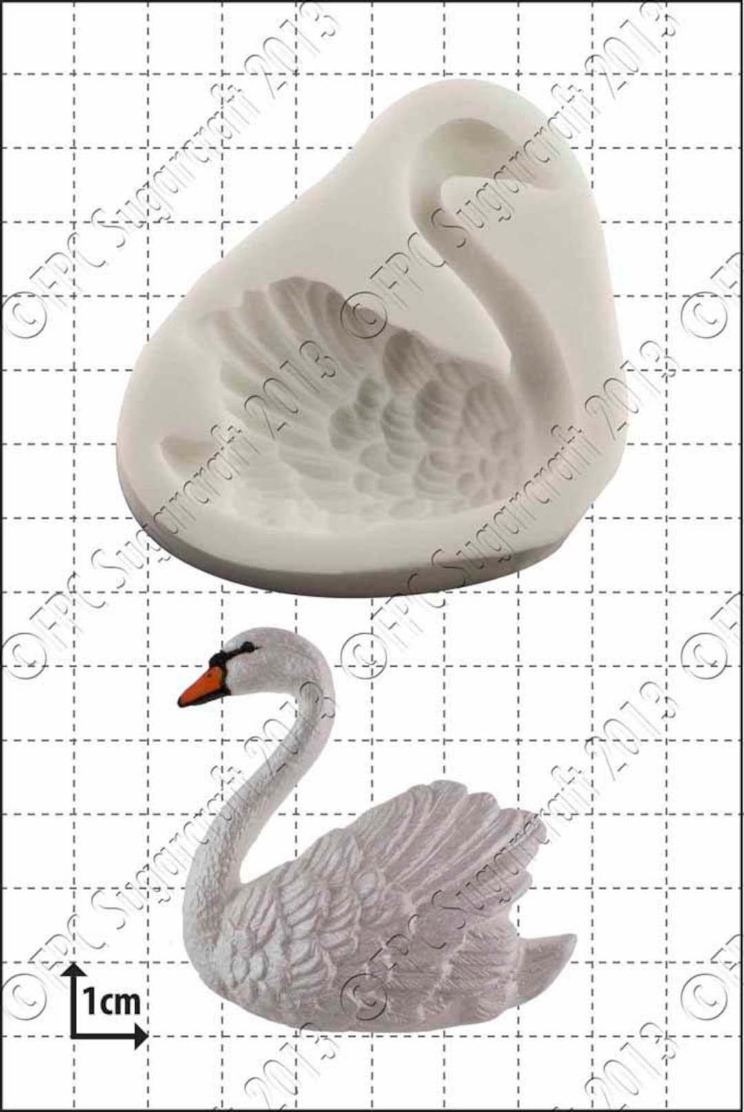 Swan Mould (mold) - 'swan (left)' by FPC Sugarcraft | Resin Mold, Fimo ...