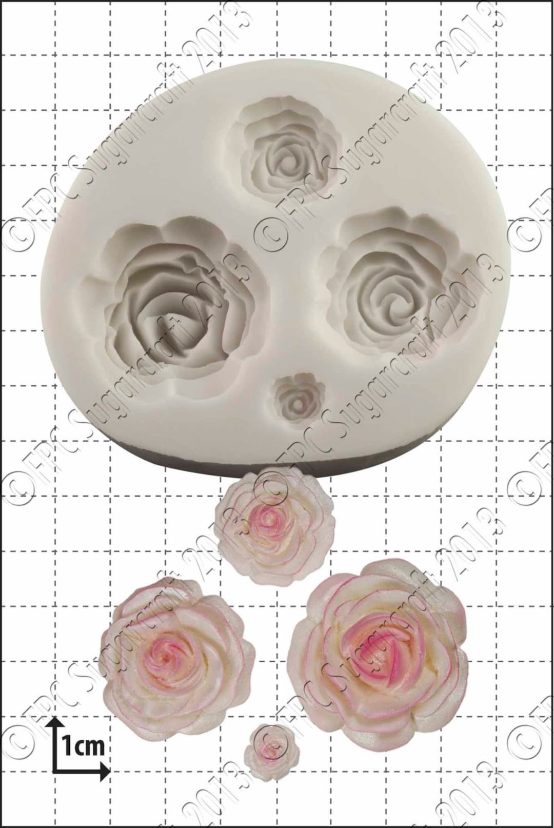 Rose Silicone Mould (mold) - 'multi Rose' by FPC Sugarcraft | Resin ...