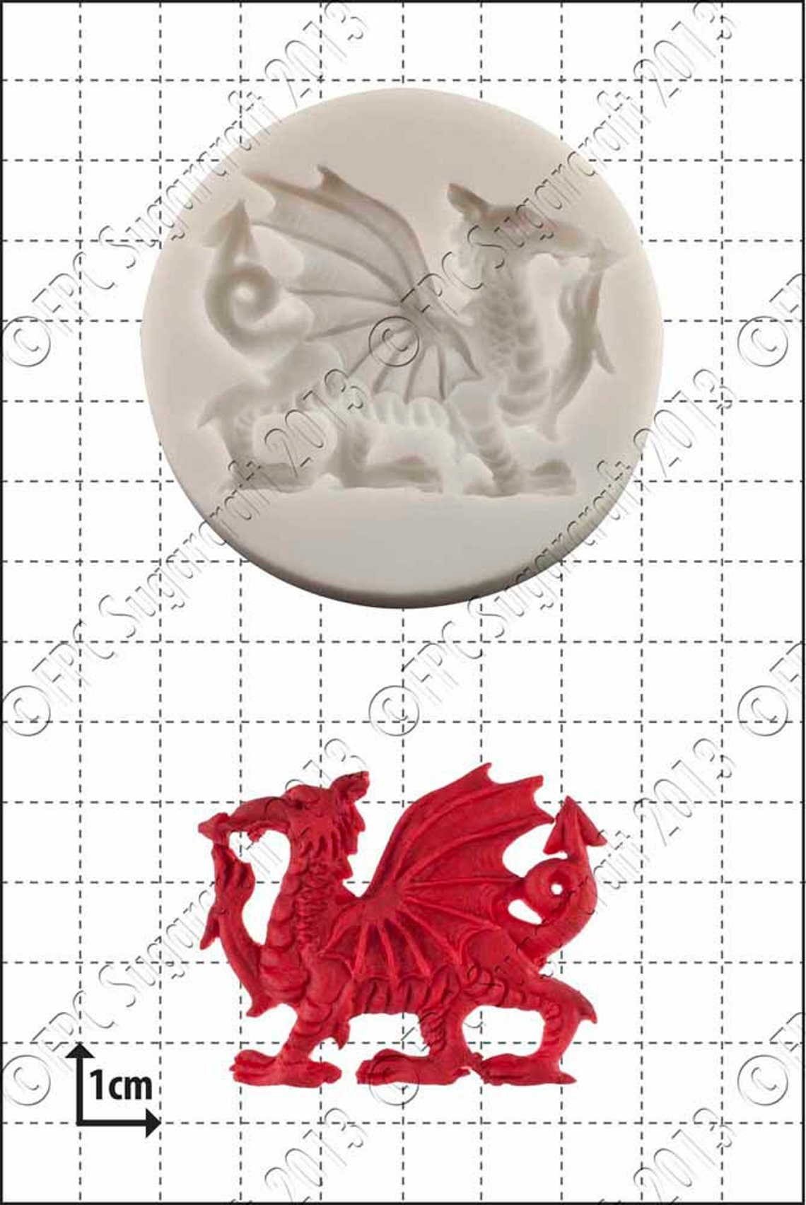 Dragon Silicone Mould (mold) - 'welsh Dragon' by FPC Sugarcraft | Resin ...