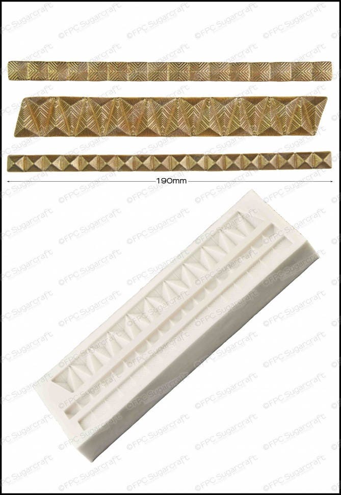 Geometric Silicone Mould mold 'geometric Borders' by FPC Sugarcraft ...