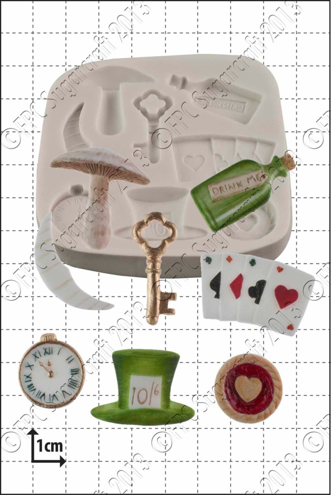 Alice Silicone Mould (mold) - 'alice in Wonderland' by FPC Sugarcraft ...