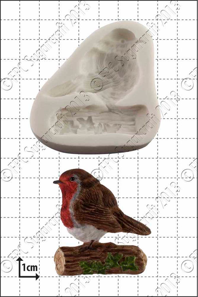 Xmas Silicone Mould (mold) - 'robin' by FPC Sugarcraft | Resin Mold ...