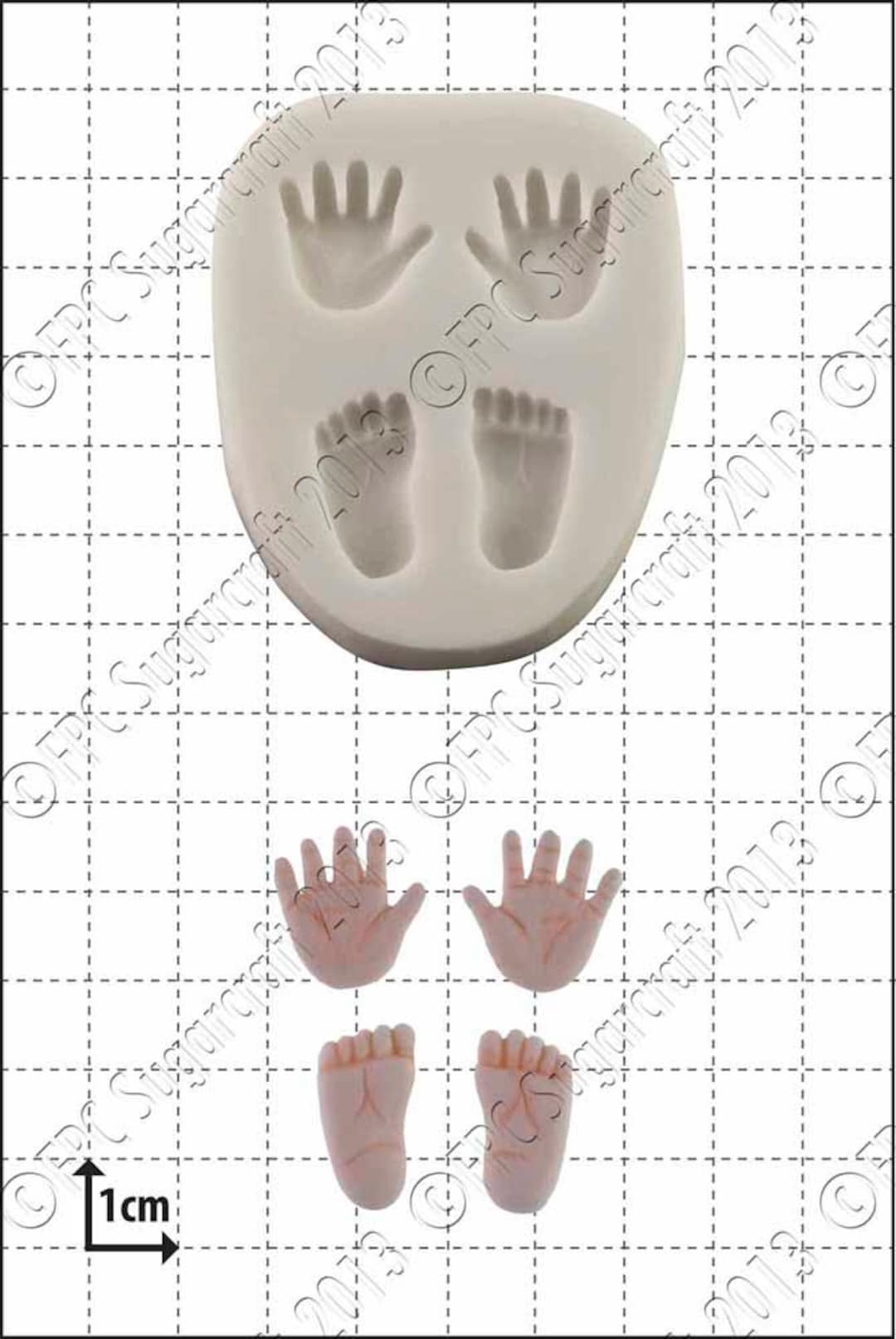 Baby Silicone Mould (mold) - 'tiny Hands & Feet' by FPC Sugarcraft ...