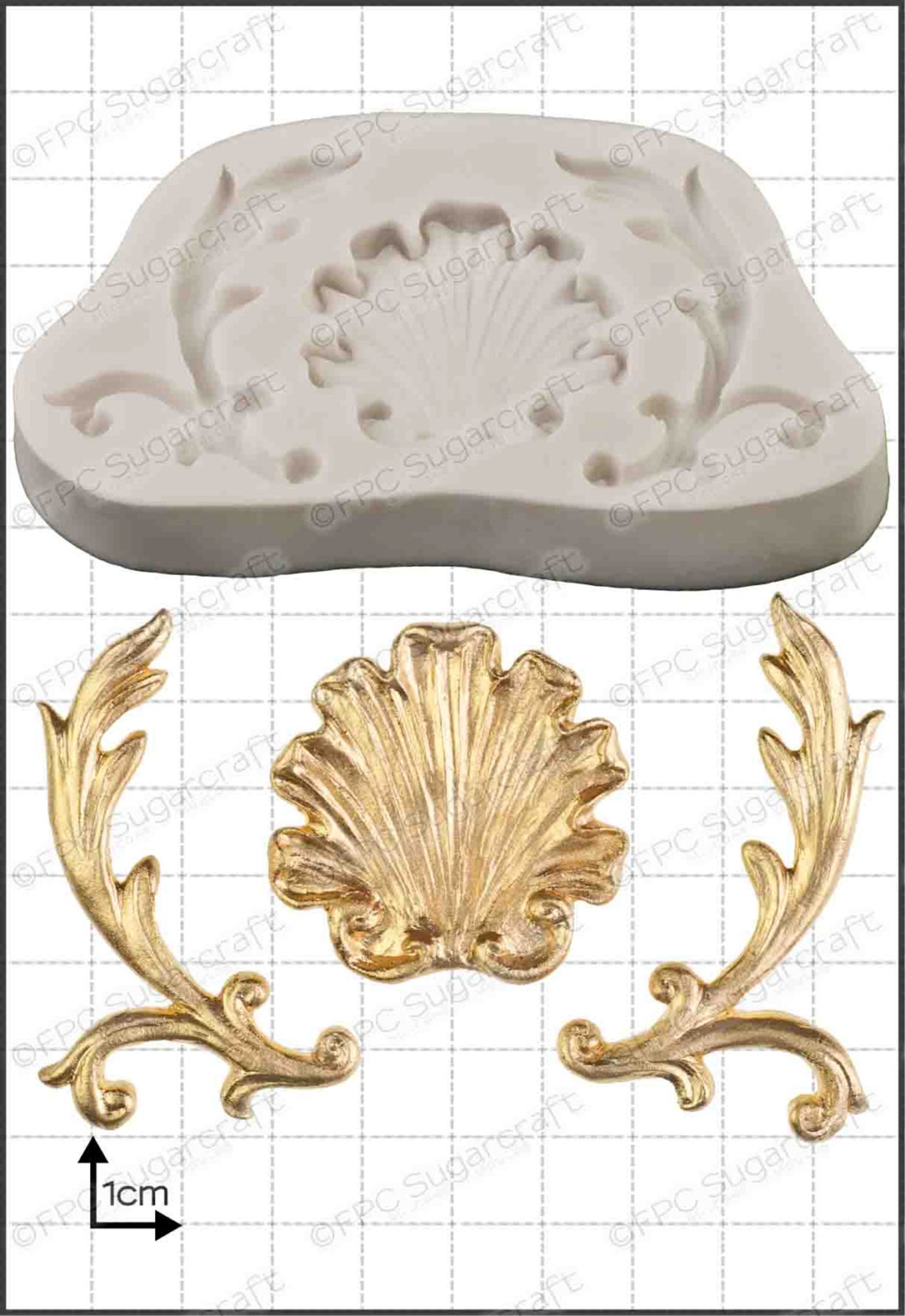Baroque Silicone Mould (mold) - 'baroque Shell' by FPC Sugarcraft ...