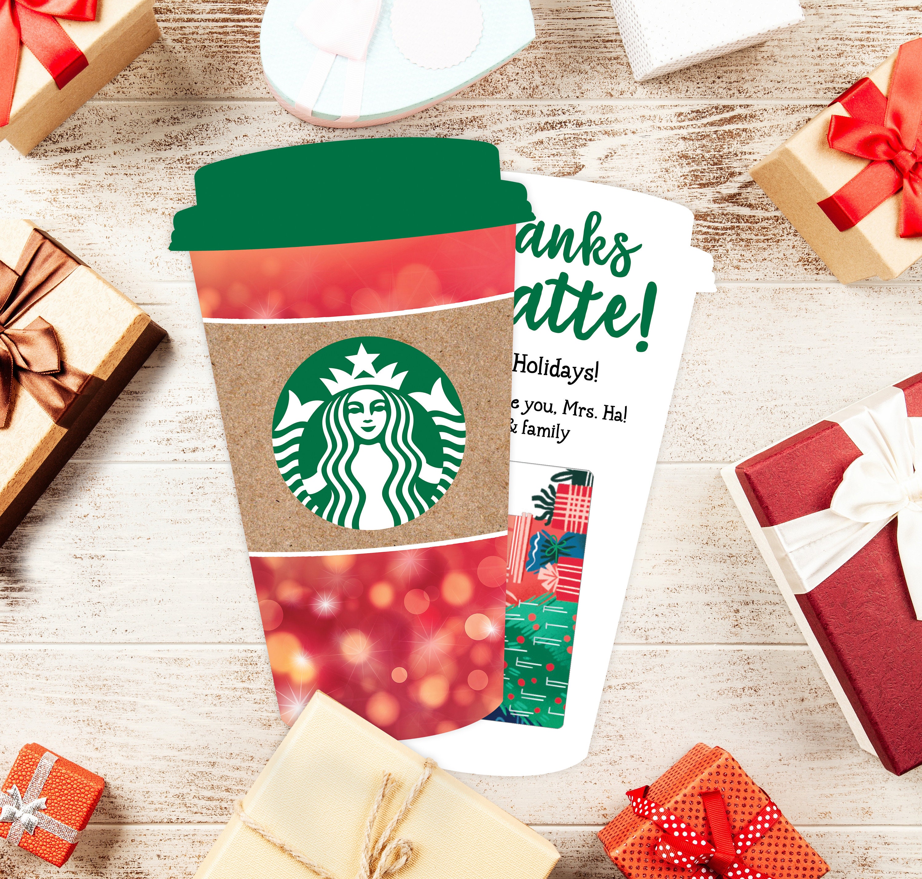Starbucks Coffee Inspired Gift Card Holder, Starbucks Christmas Holiday ...