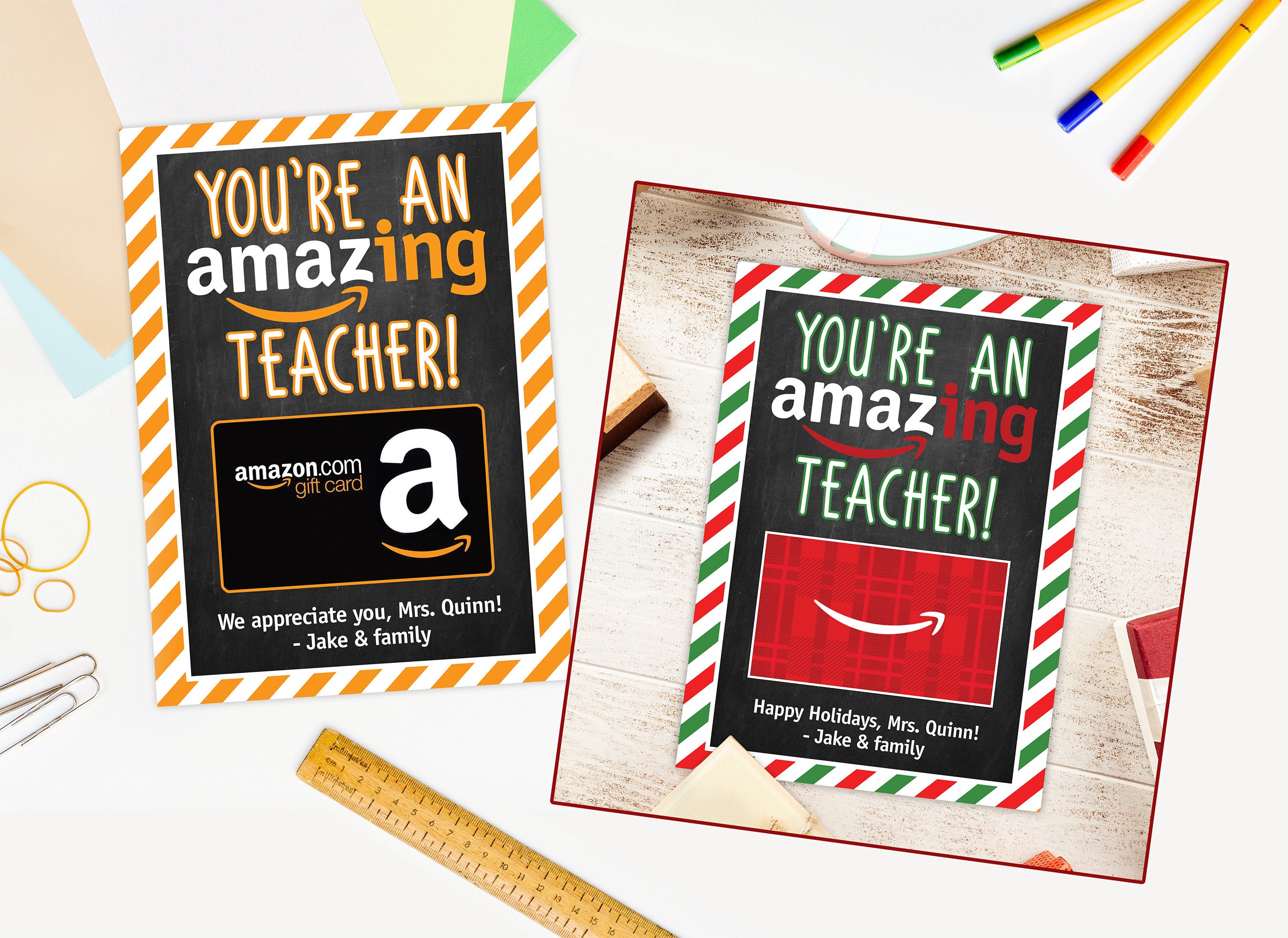 Amazon Teacher Appreciation Gift Card Holder, Boss Appreciation ...