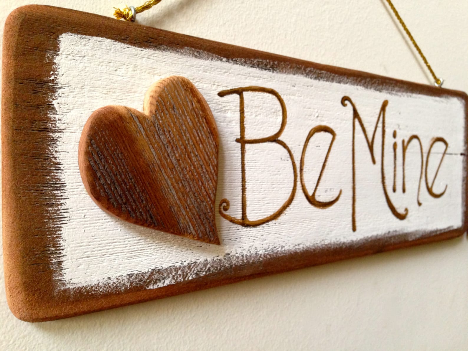 Be Mine Hand Painted Sign on Vintage Restored Wood With Hand - Etsy
