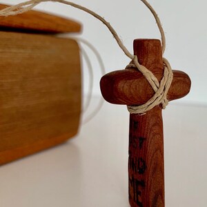 Handcrafted Small Wooden Cross With Engraved Inspirational Words With ...