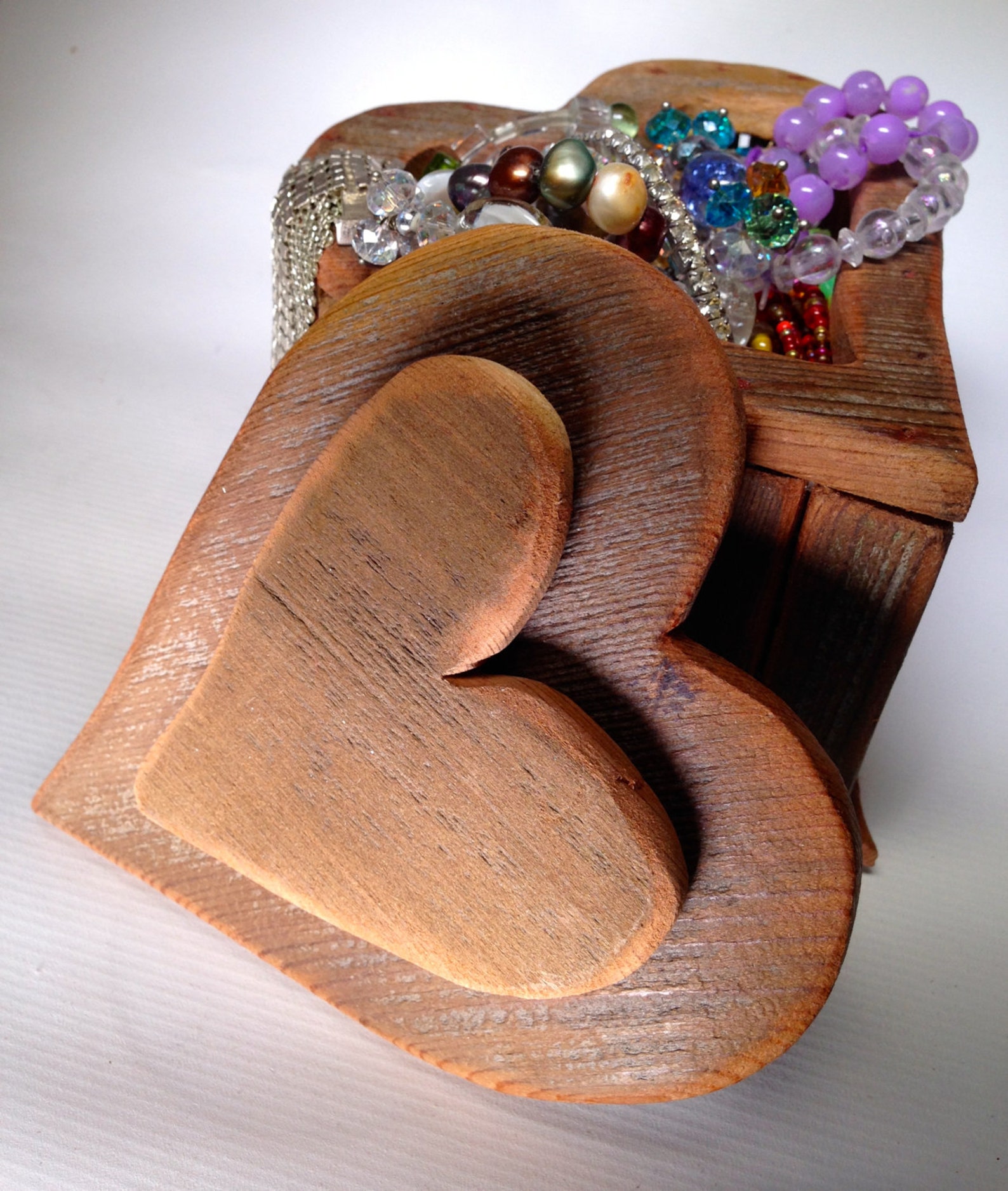 Rustic One of a Kind Wooden Heart Box With Lid and Hand Cut - Etsy