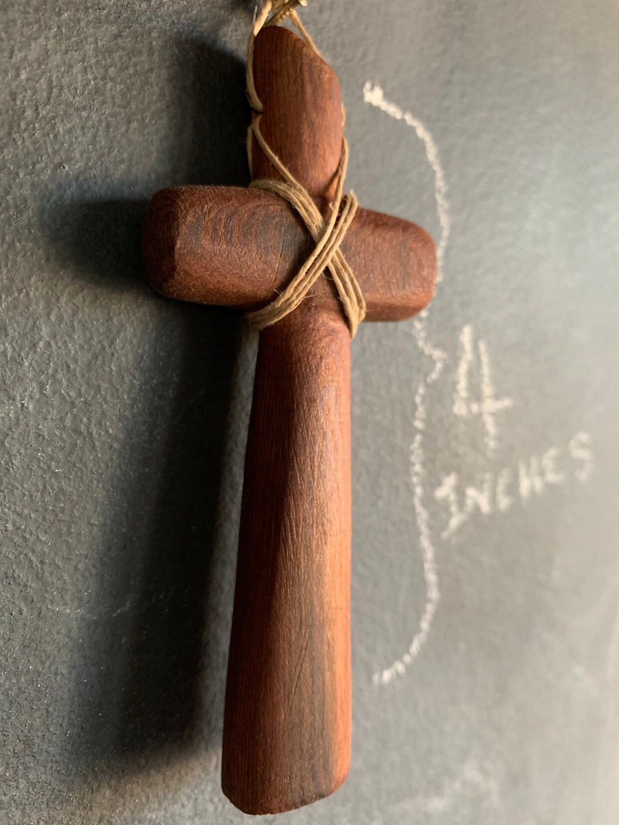 Engraved Hand crafted Wooden cross with cord accents | Etsy