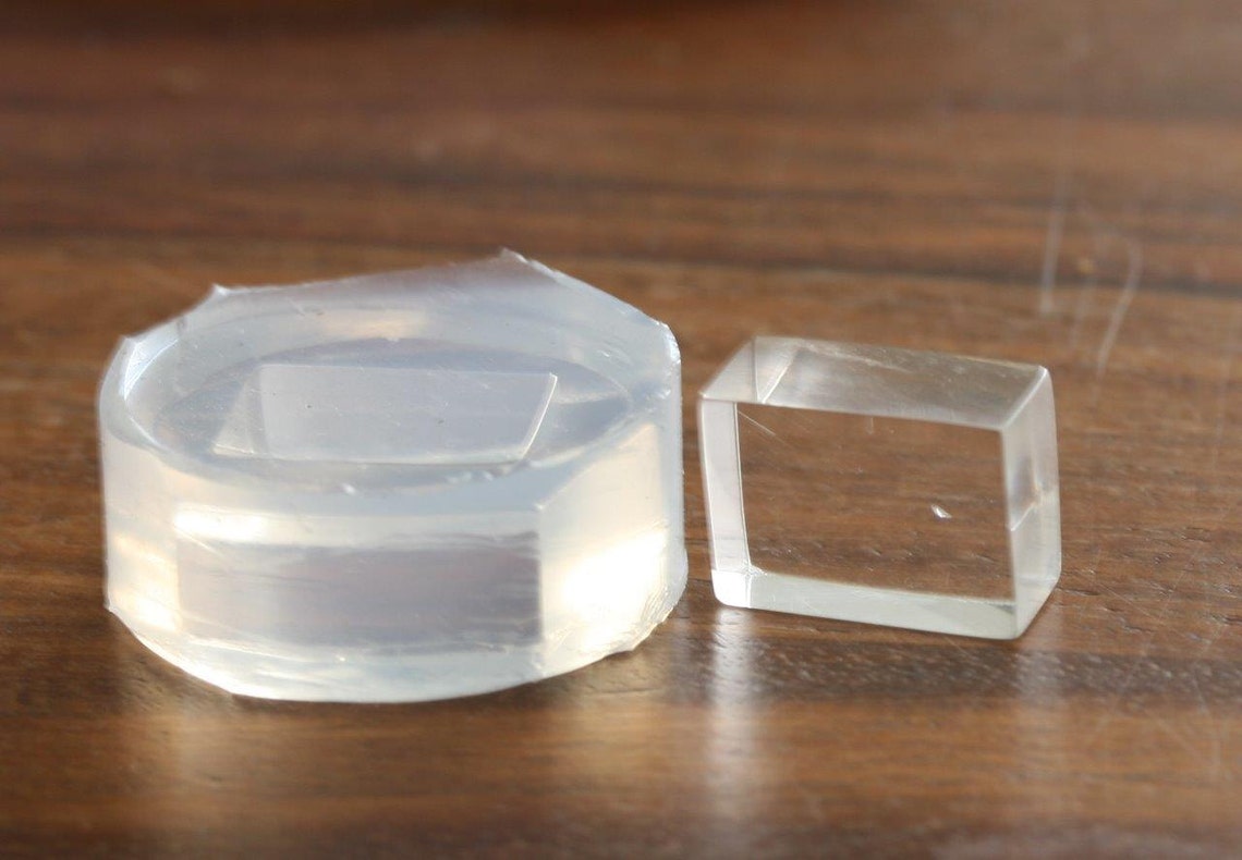 A Transparent Silicone Mold for Jewellery DIY, Rectangle Button 16mm ...