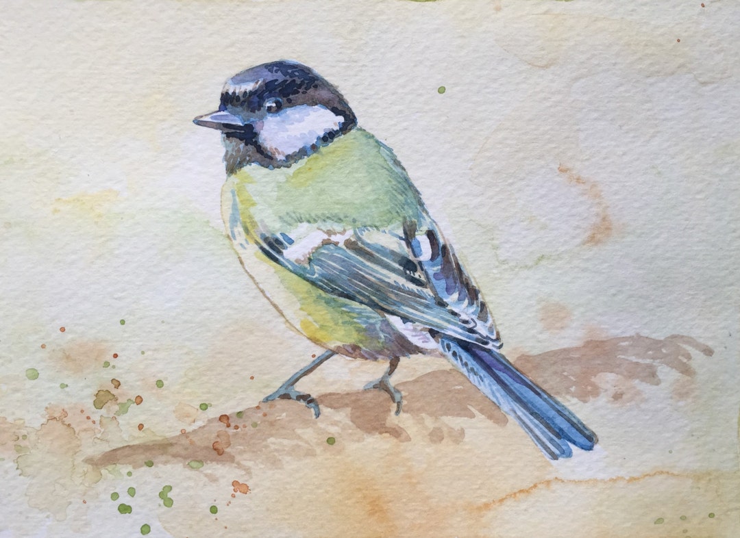 Original Watercolor Songbird Painting - Etsy