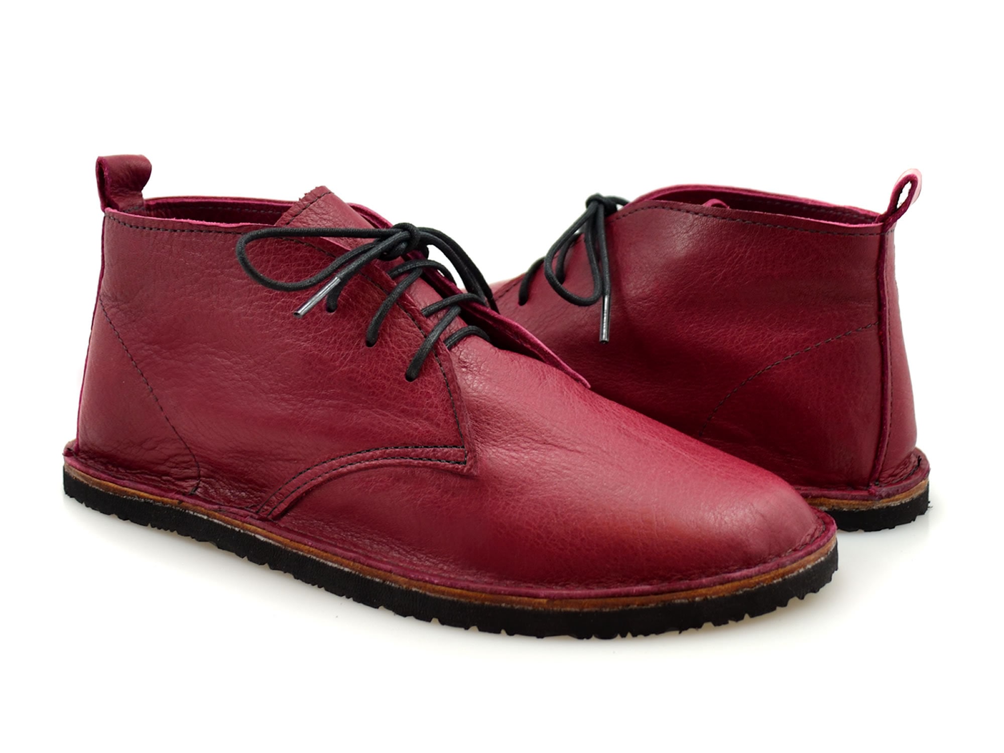 Red Chukka Boots - Red Leather Boots - Red Ankle Boots - Minimalist ...