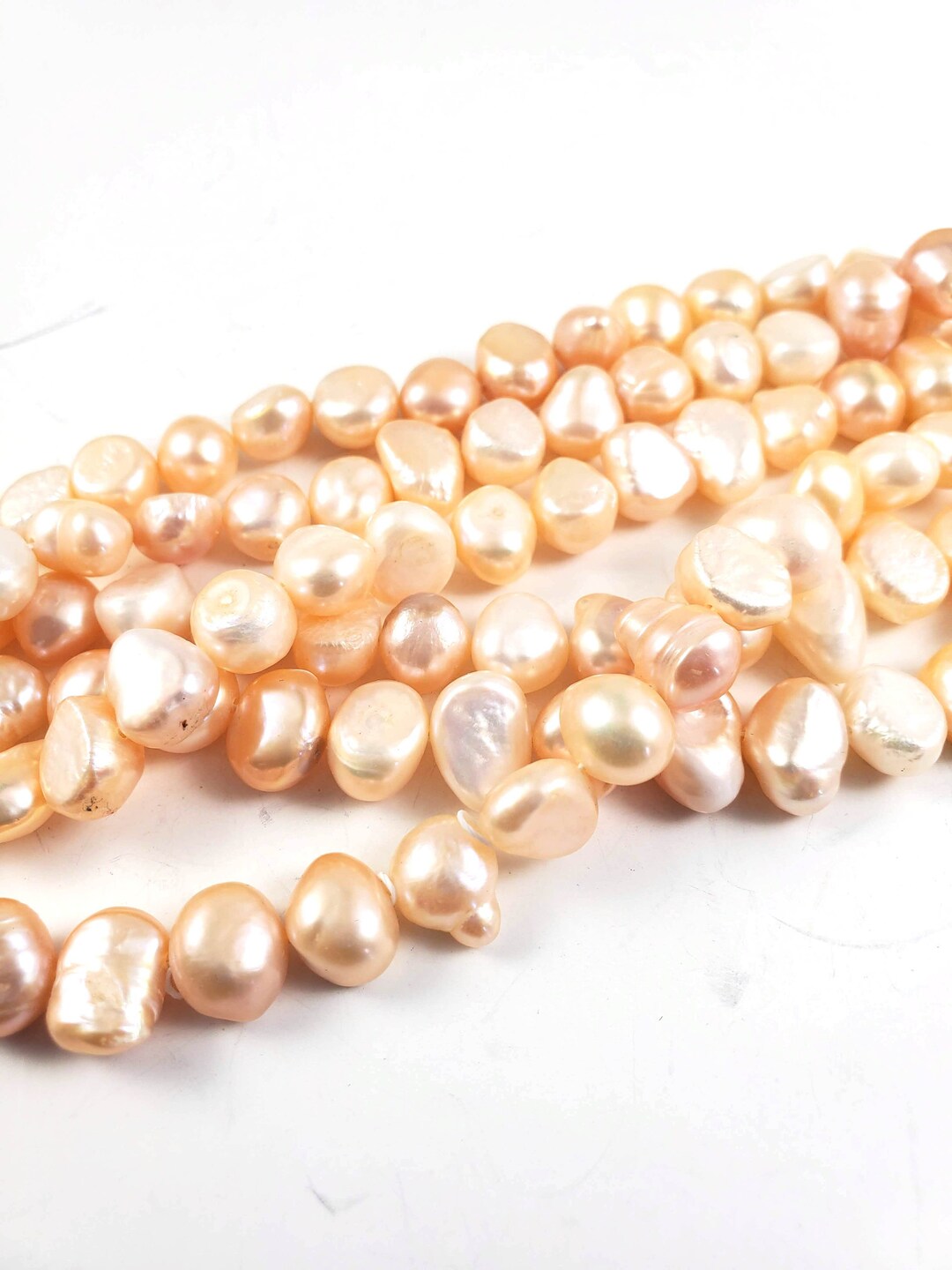 PEARL 024: Natural Cultured Freshwater Pearl Nuggets, Very Light Peach ...