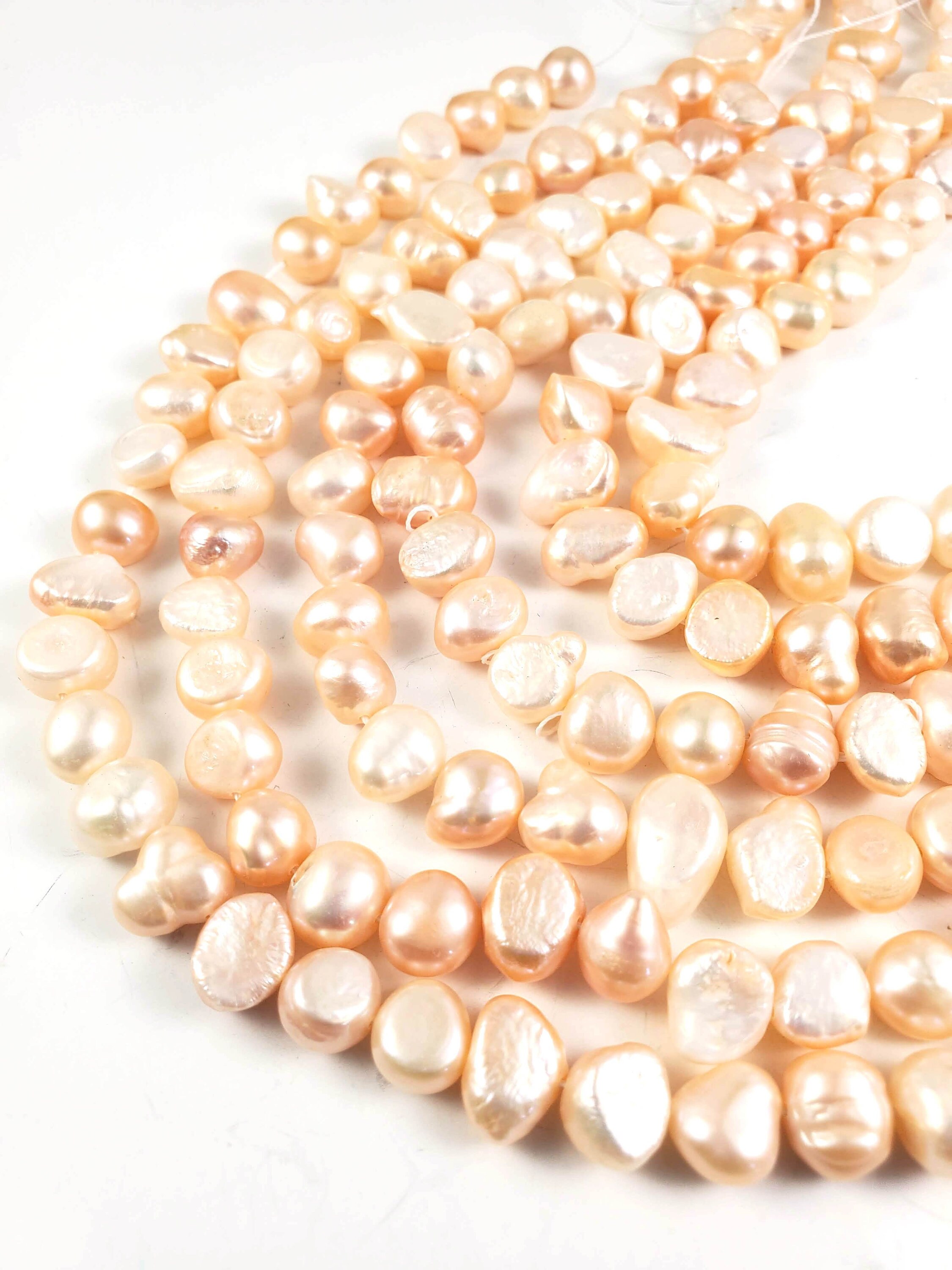 PEARL 024: Natural Cultured Freshwater Pearl Nuggets, Very Light Peach ...