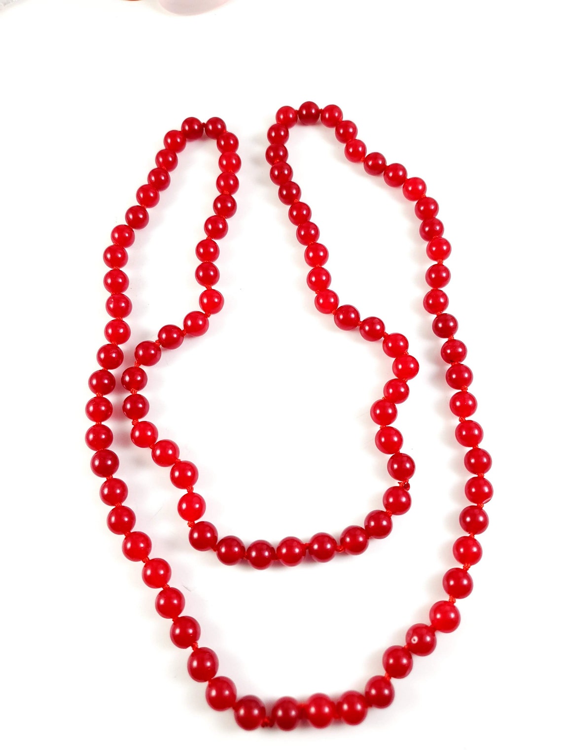 Buy 36 Inches Long Knotted Beads Strand. Carnelian Beads, Smooth and ...