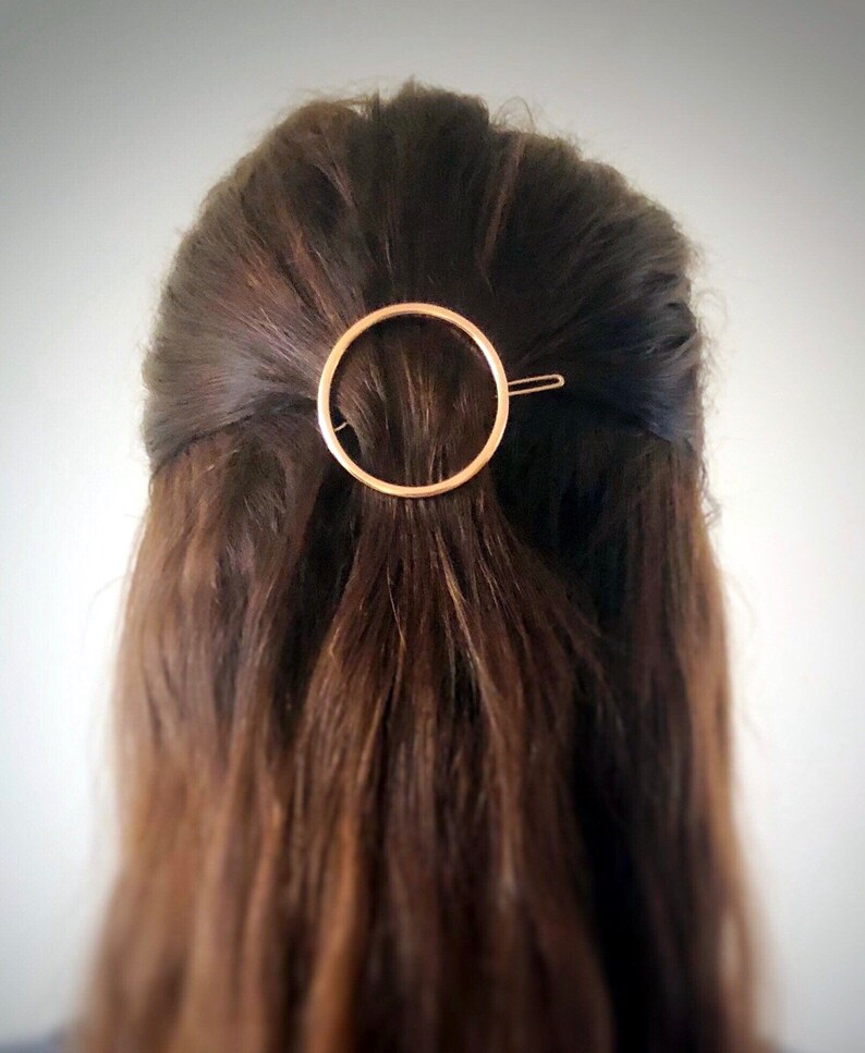 Gold or Silver Circle Barrette for Adults Adult Hair - Etsy