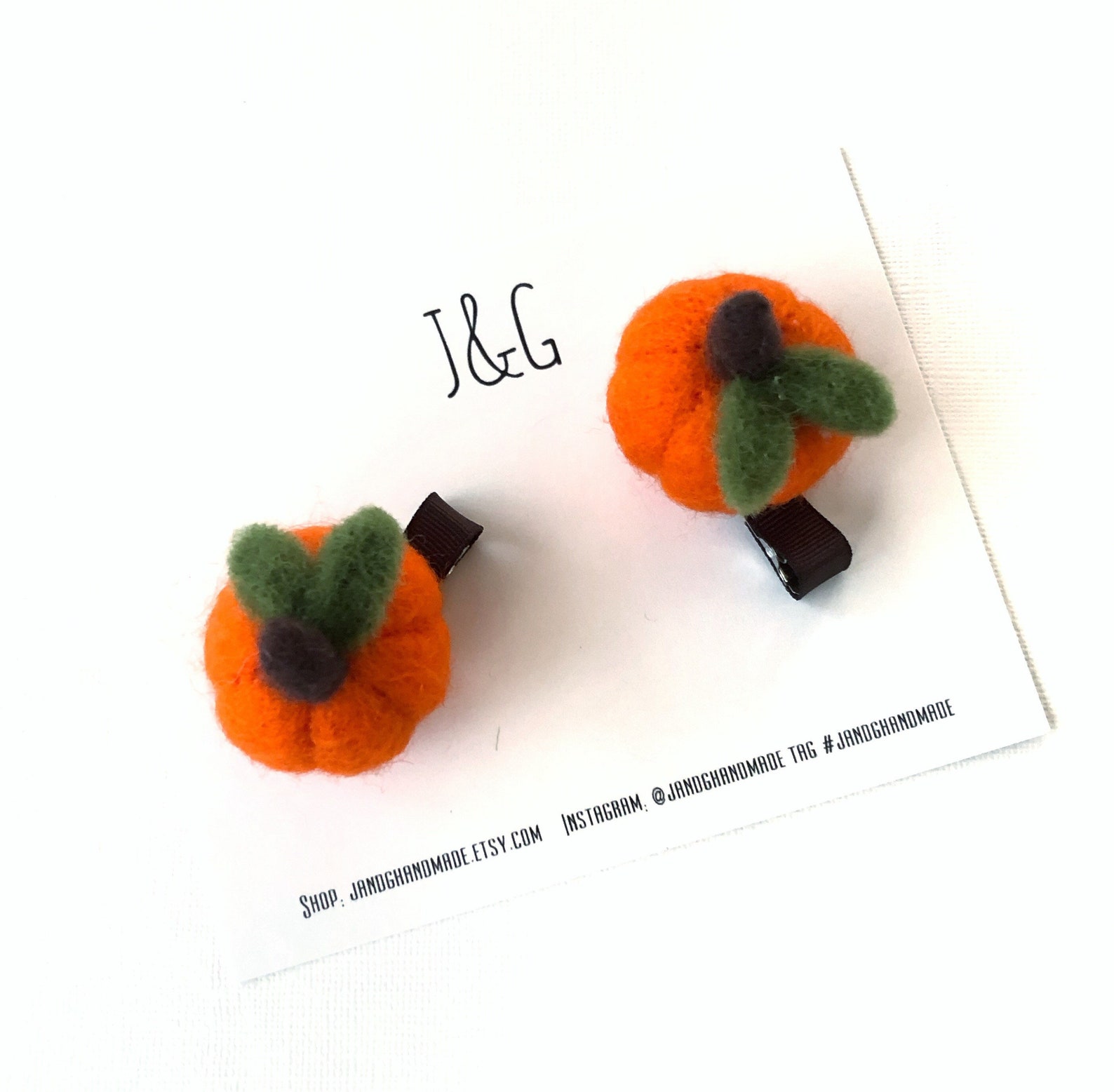 100% Felt Orange Pumpkin Alligator Hair Clip Fall Halloween - Etsy