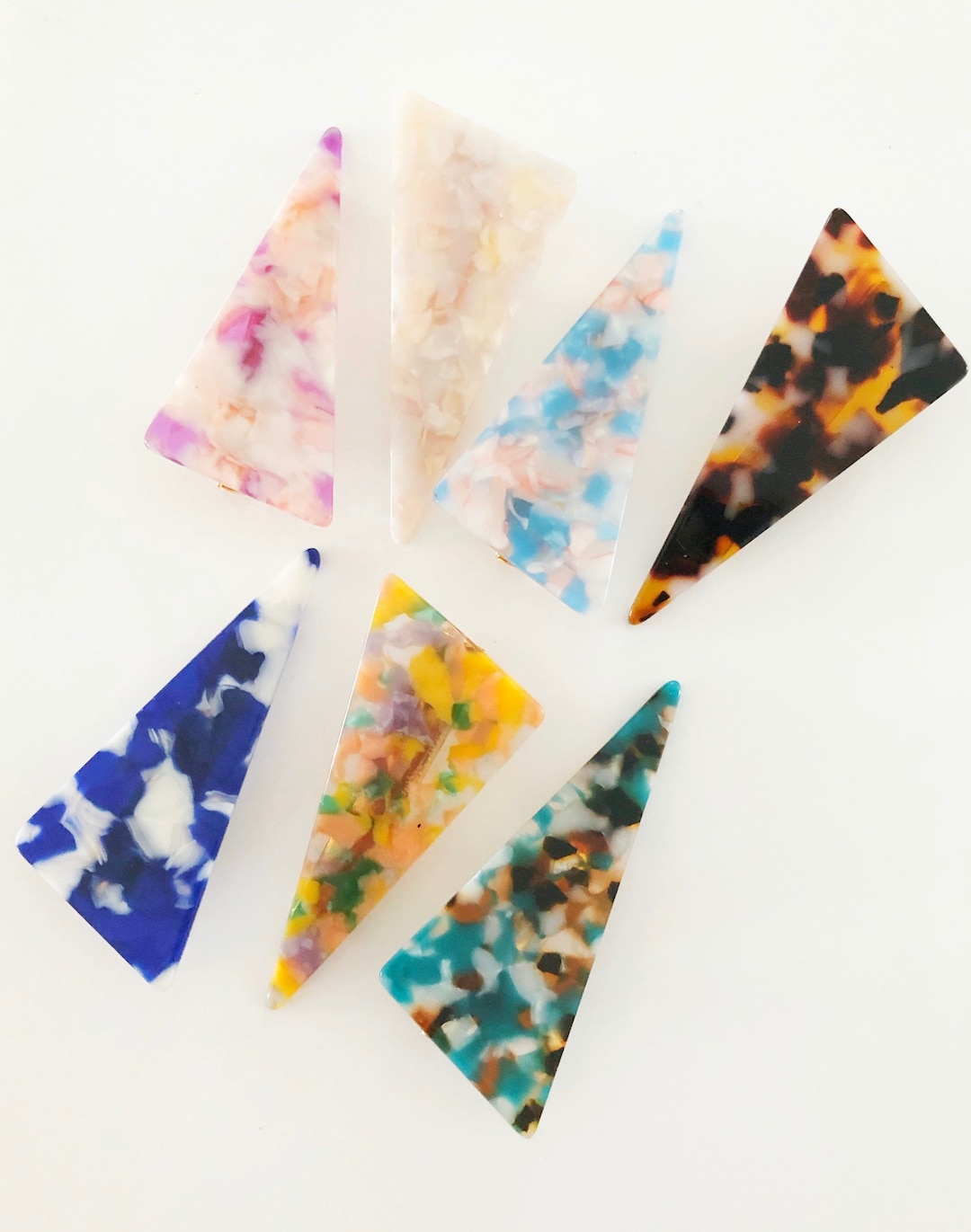 Marbled Triangle Barrette Clips, Hair Accessories for Women, Modern ...
