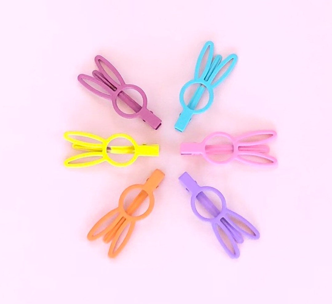 Bunny Ears Alligator Hair Clips for Little Girls and Adults, Pigtail ...