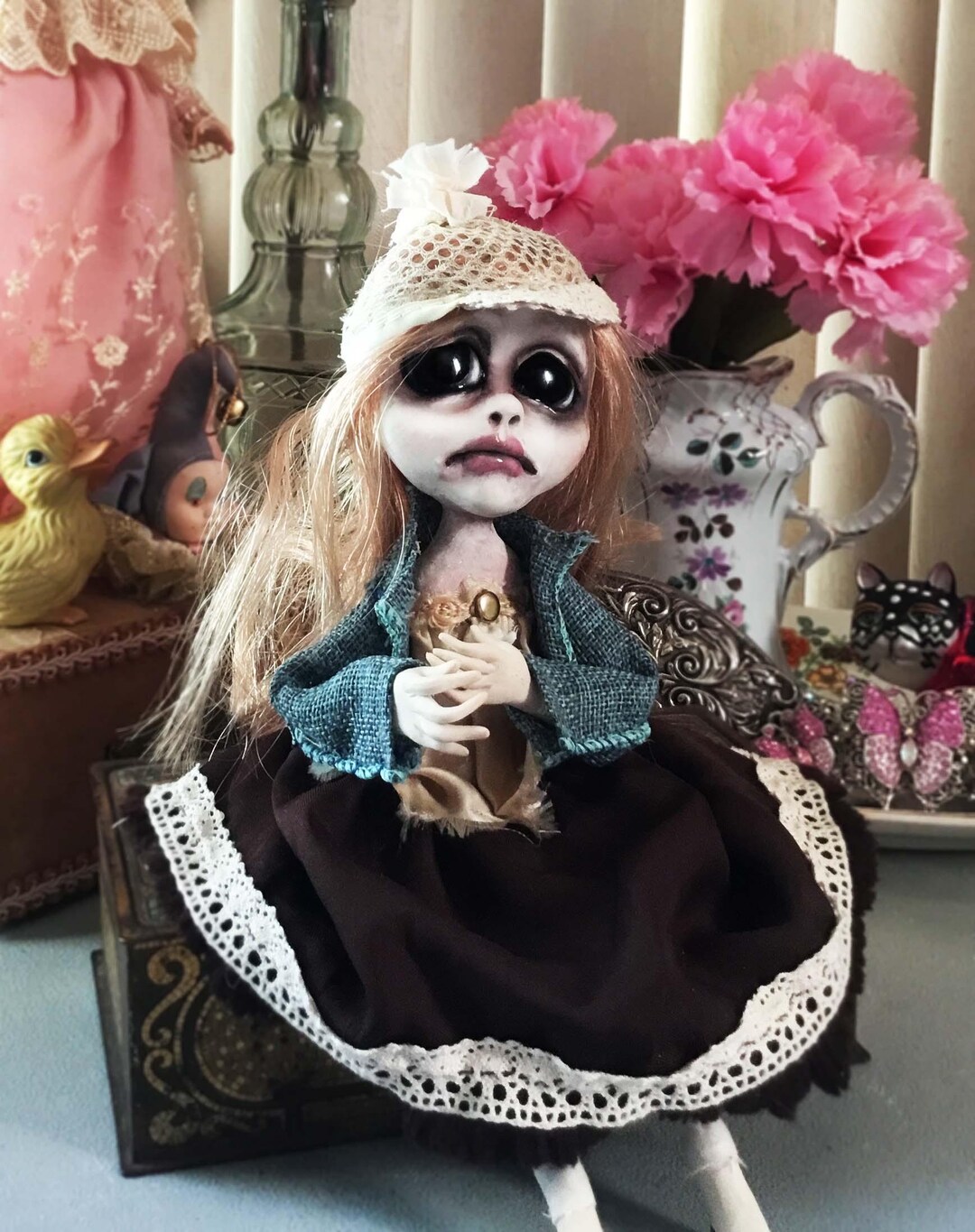 Gothic Art Doll, OOAK Art Doll, Creepy Cute, Goth Art Doll, Sculpture ...