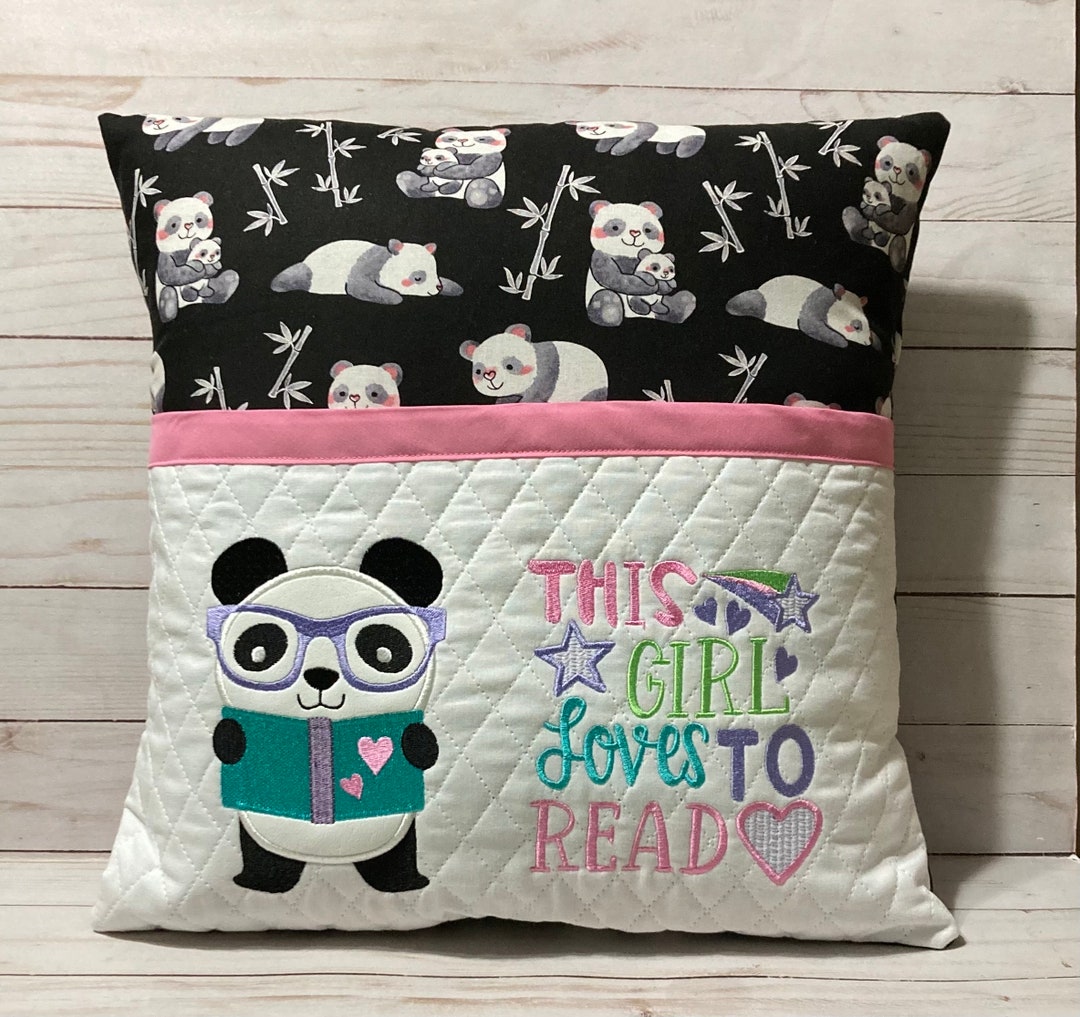 Reading Pillow/embroidered Pocket Pillow - Etsy