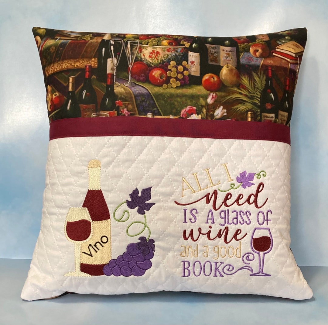 Reading Pillow/embroidered Pocket Pillow - Etsy