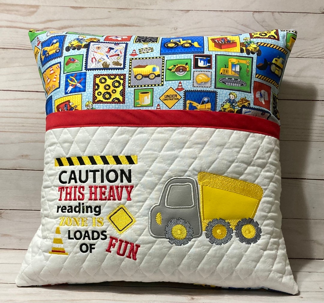 Reading Pillow/embroidered Pocket Pillow - Etsy