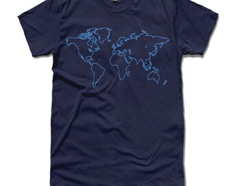 World Map Shirt Men | Etsy