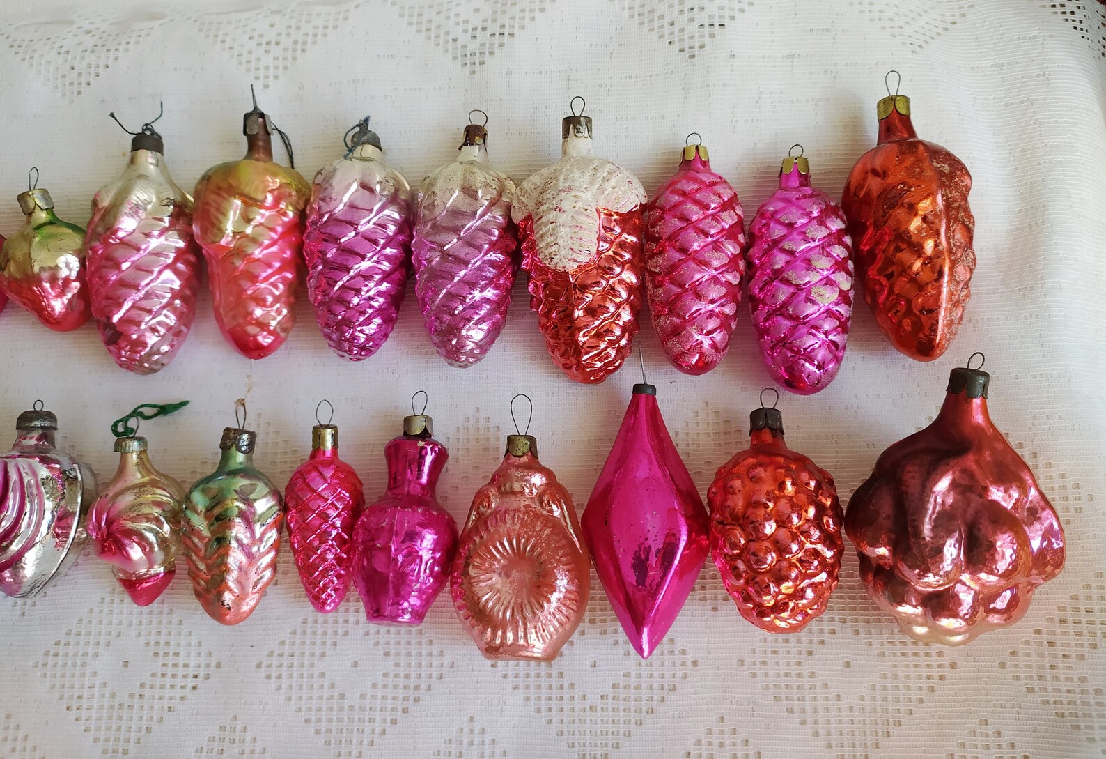 Vintage Christmas Pink Tree Decorations Christmas Mercury | Etsy