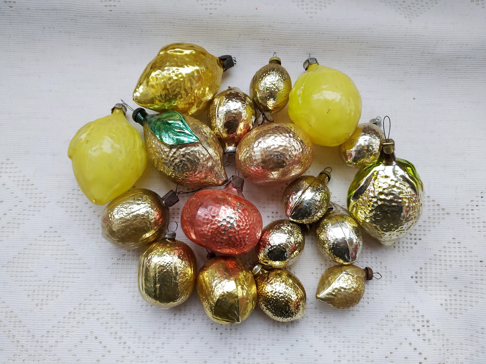 Vintage Lemon Citrus Christmas Tree Decorations Yellow - Etsy