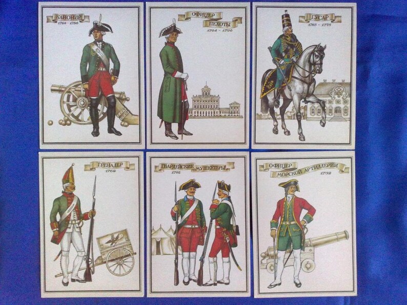 Set of 32 Vintage Soviet Cards Print russian Military - Etsy