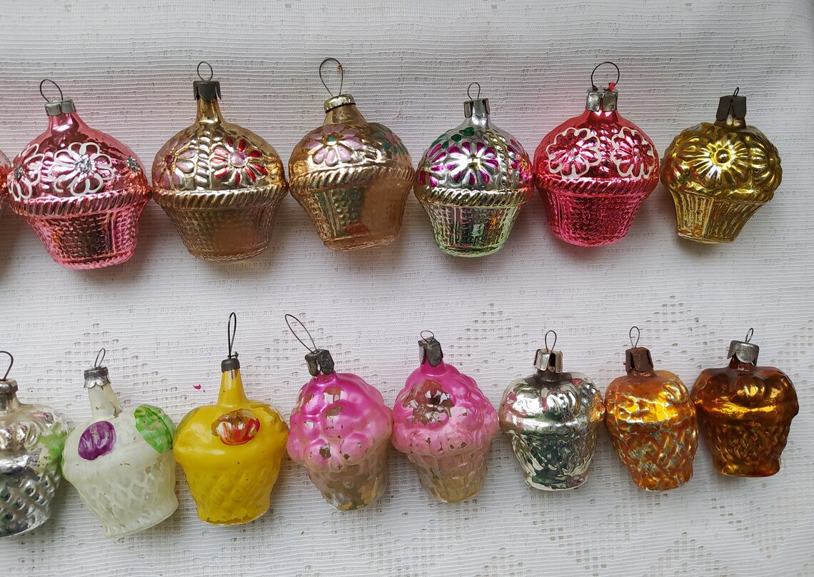 Vintage Soviet Christmas Tree Decorations Basket Christmas - Etsy