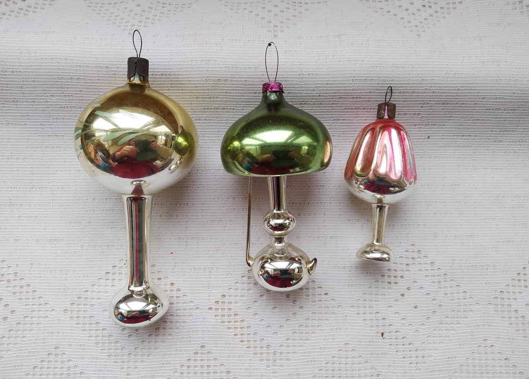 Vintage Soviet Christmas Tree Decoration, Lamp Christmas Glass Ornament ...