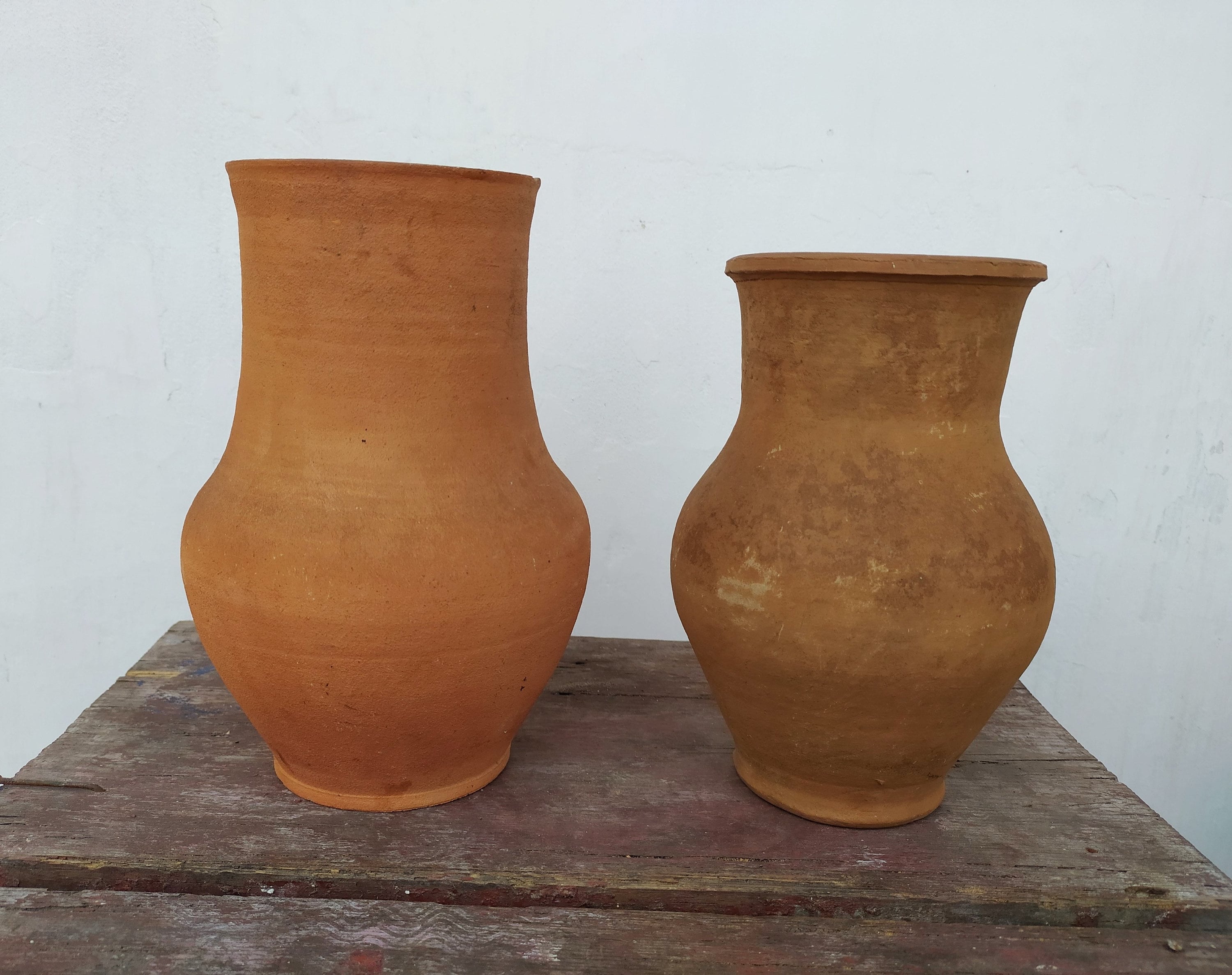 Old antique ancient clay vessel vase without handle. Brown | Etsy