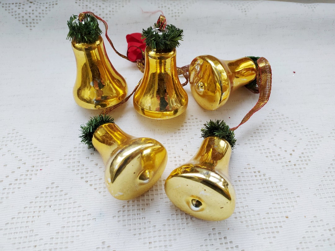 Set of 5 Vintage Germany Christmas Bells Tree Decorations, Christmas ...